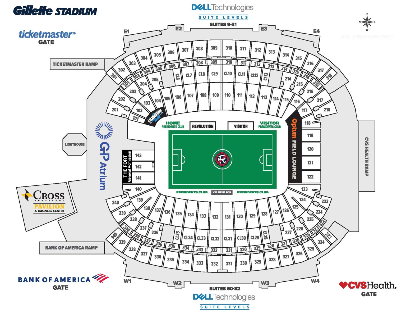 Revolution Seating Chart - Gillette Stadium