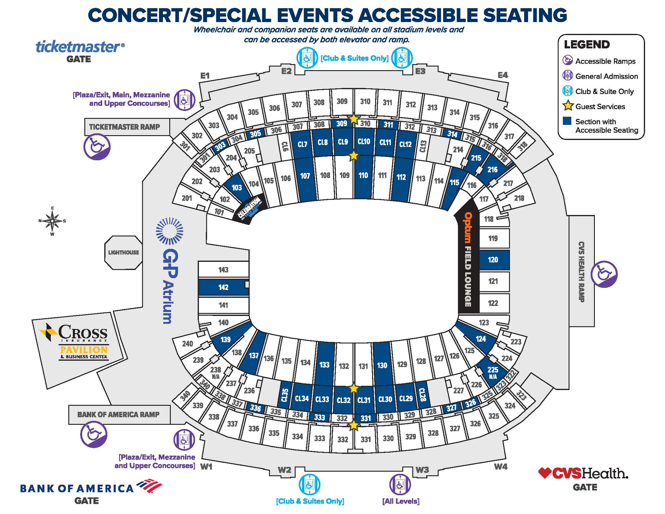 ADA Concerts Seating - Gillette Stadium