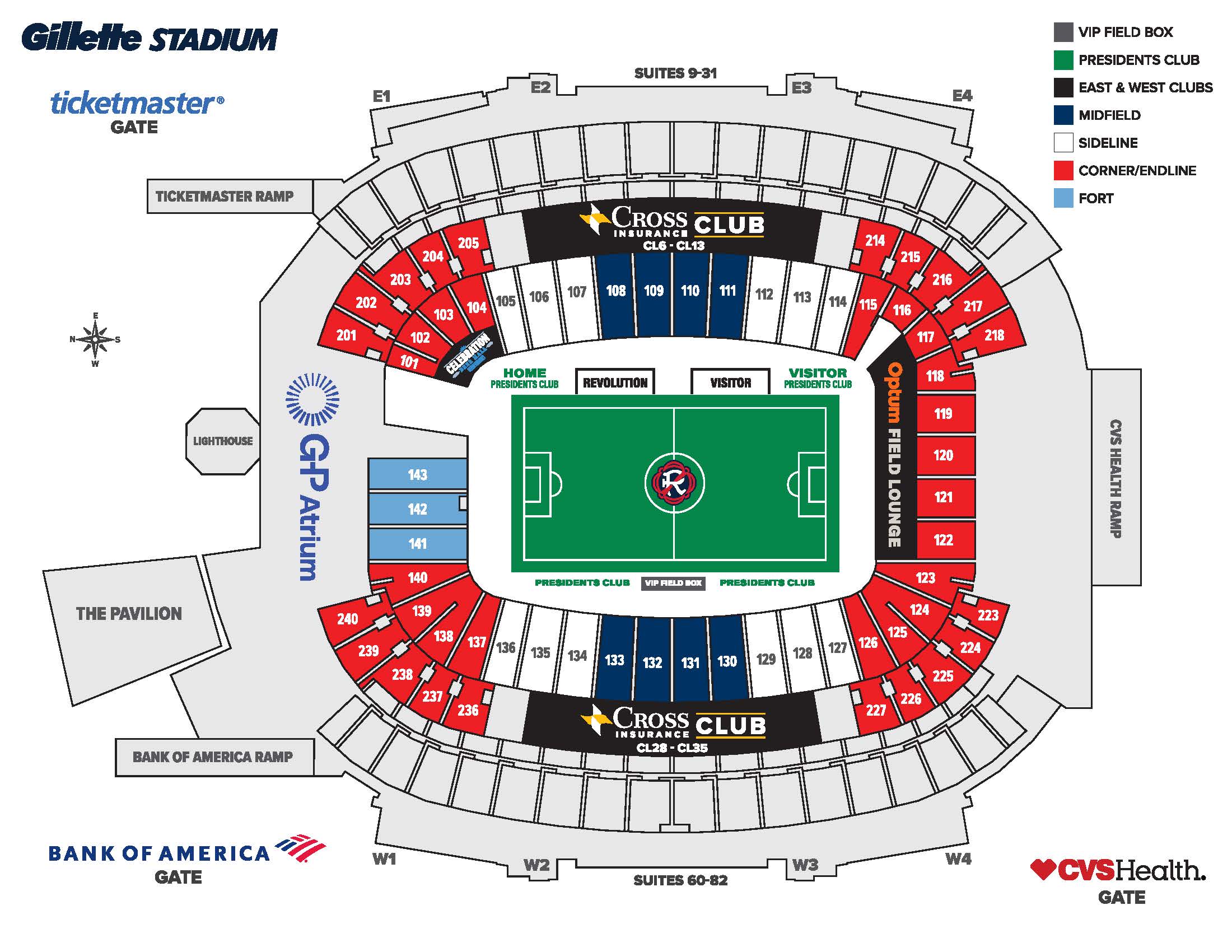 Revolution Seating Chart - Gillette Stadium