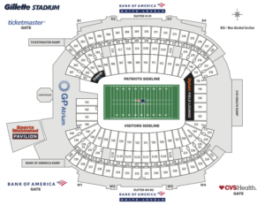 Patriots Seating Chart - Gillette Stadium